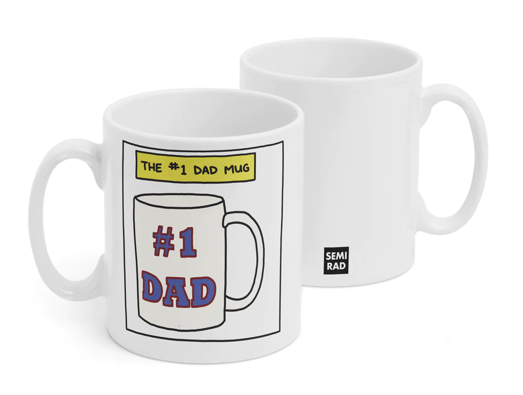 a portrait of the Number 1 Dad mug - Semi-Rad.com